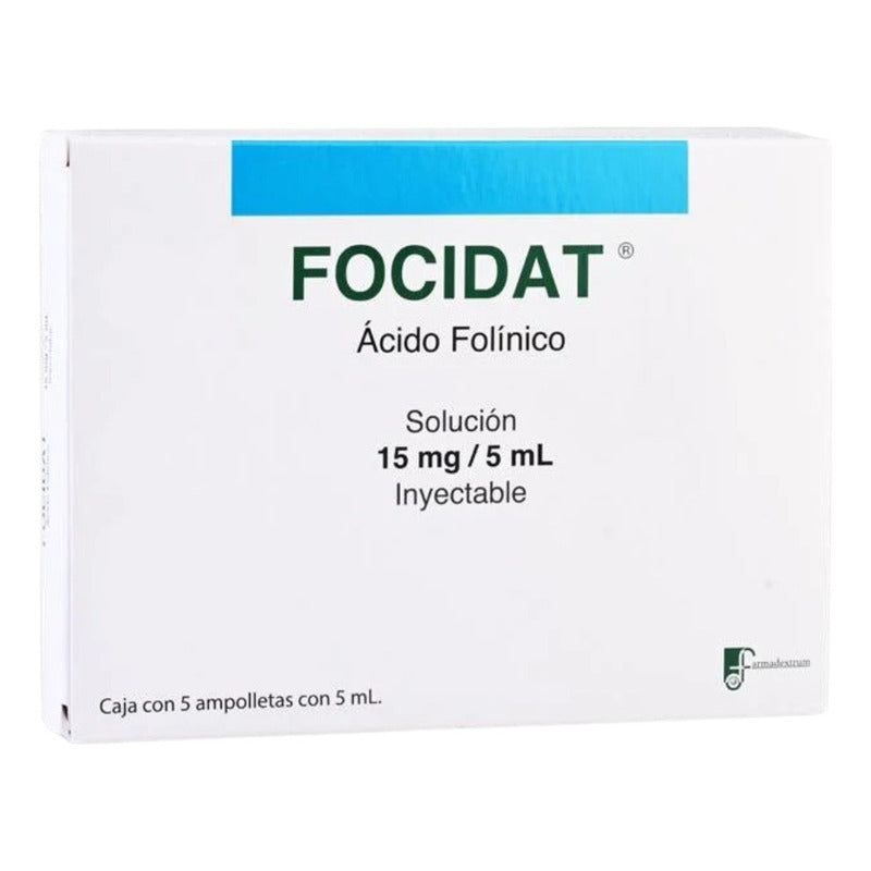 Focidat Ácido Folínico 15mg / 5ml 5 Ampolletas Farmadextrum – Mercadofarma