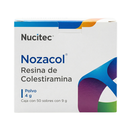 Nozacol Resina de Colestiramina Polvo 4 g Caja con 50 sobres con 9 g ...